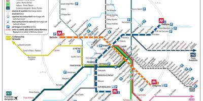 Roma mapa - Mapas de Roma (Lazio - Itália) - Transporte